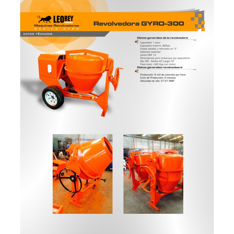 Revolvedora 6.5 Hp tipo trompo gasolina